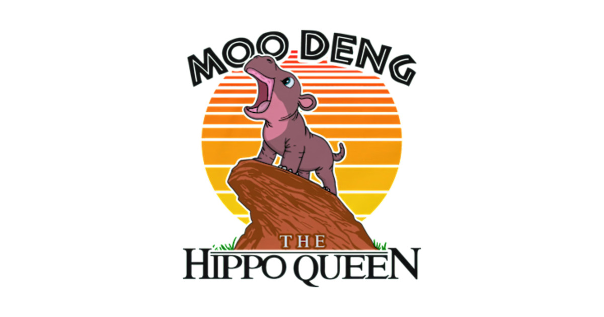 Moo Deng The Hippo Queen - Cute Baby Hippo Moo Deng - T-Shirt | TeePublic