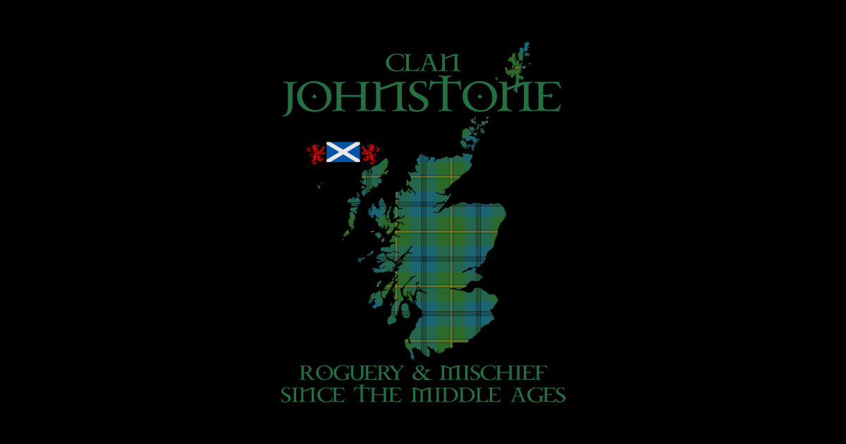 Clan Johnstone tartan Scotland map Saltire flag and lion rampant ...