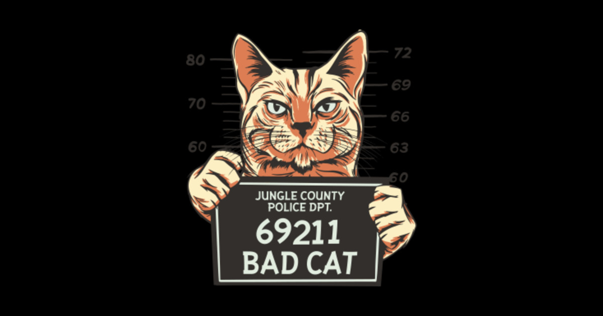 Criminal Cat Animal Jail Prison Crime - Cat - Sticker | TeePublic