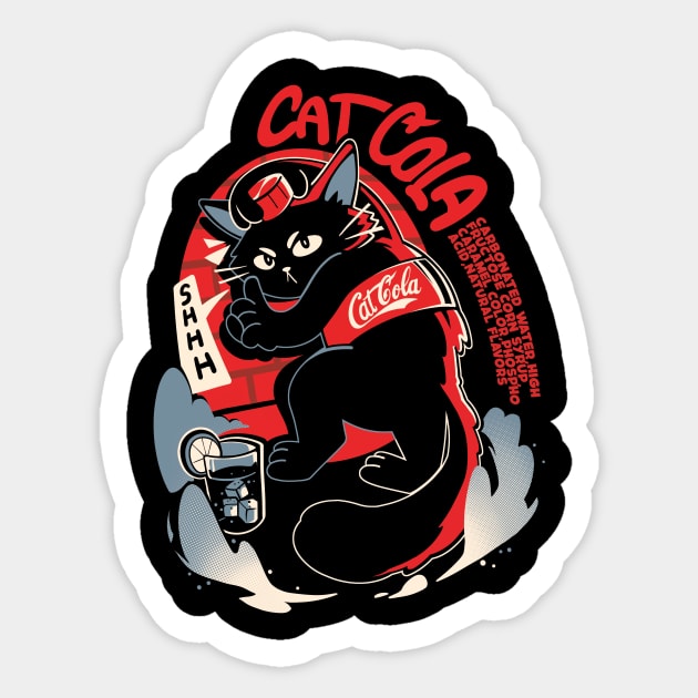 The Cat Cola - Catshirt - Sticker | TeePublic