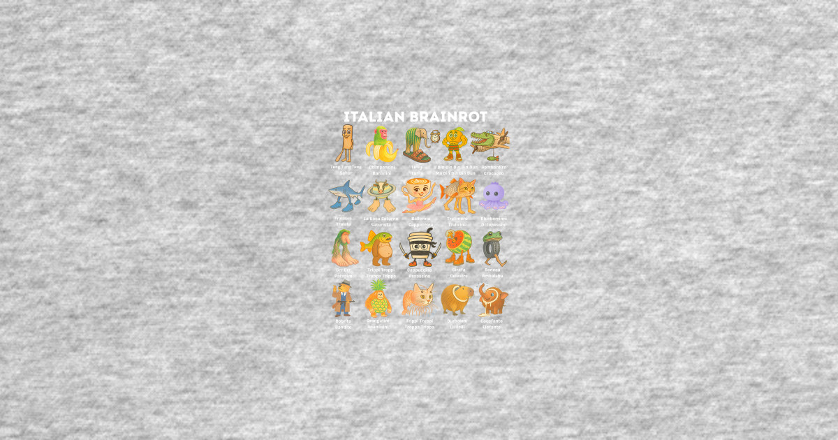 Types of Italian Brainrot Meme Character Hand Drawn for Kids - Types Of ...