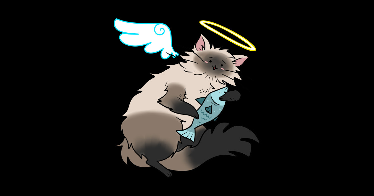 Fluffy Siamese Cat Angel - Siamese Cat - Sticker | TeePublic