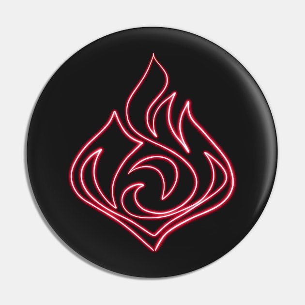 Genshin Impact - Pyro Logo - Genshin - Pin | TeePublic