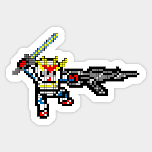 8 Bit Gundam - Gundam - Sticker | TeePublic
