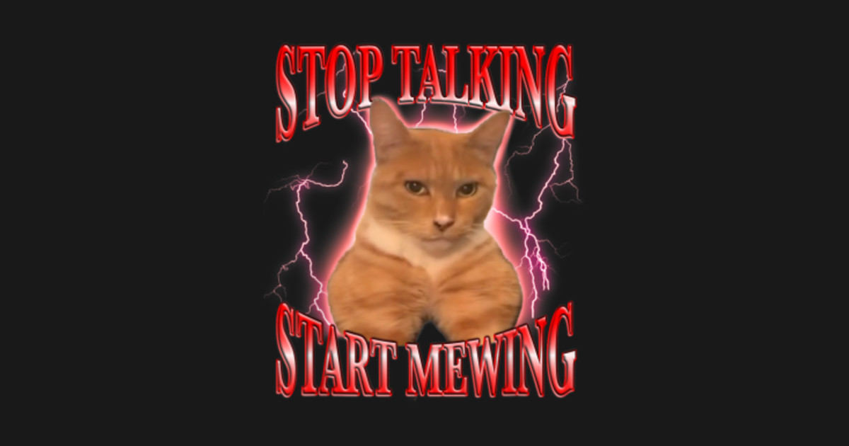 Stop Talking Start Mewing funny cat - Stop Talking Start Mewing Funny ...