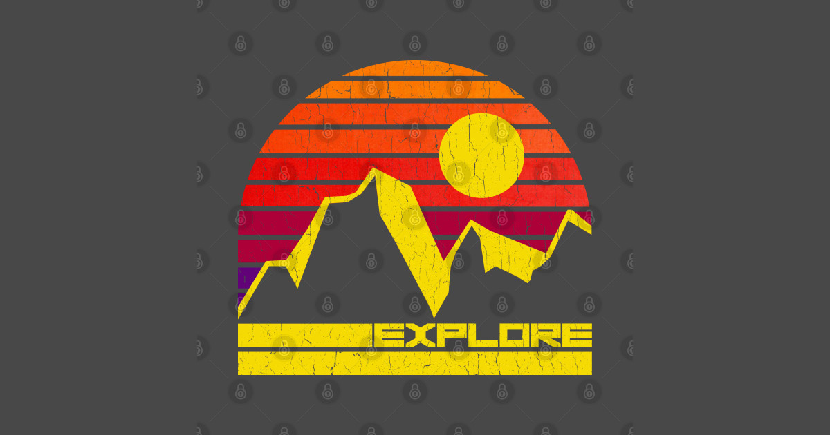 80s Vintage Mountain Explore (distressed look) - Explore - T-Shirt ...