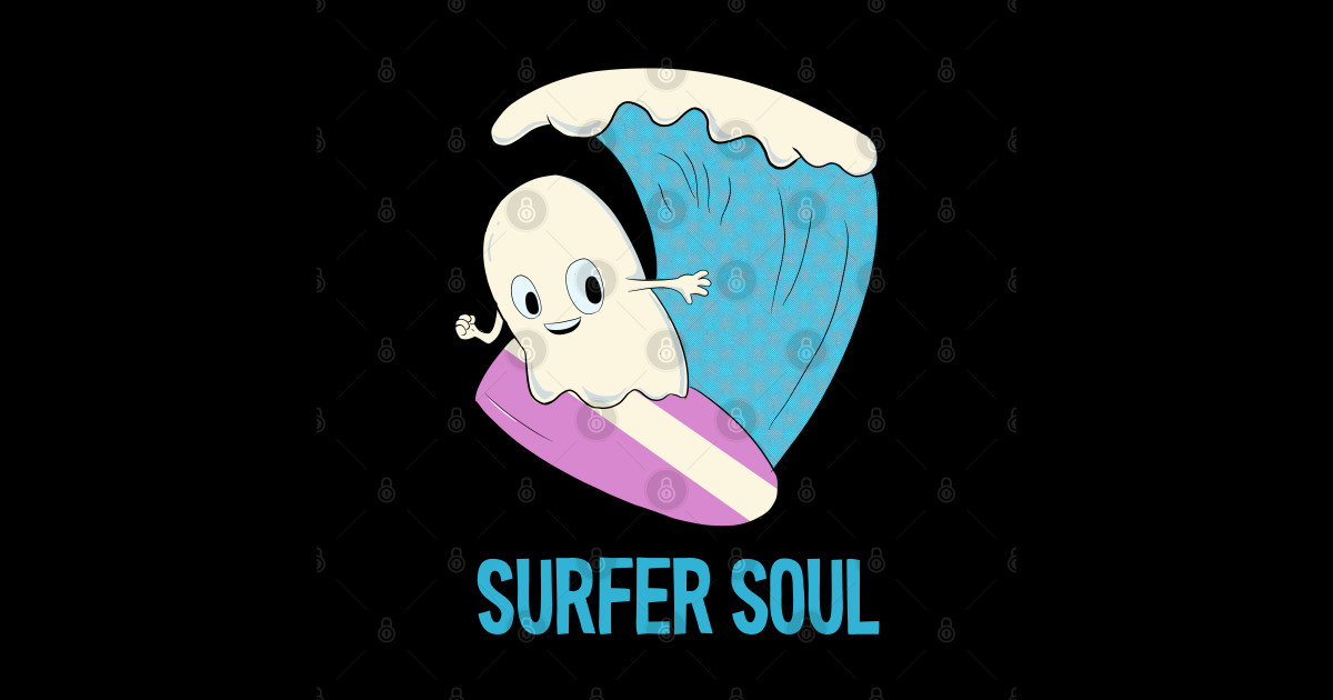 Surfer Soul - Cute ghost surfer - Surf - Sticker | TeePublic