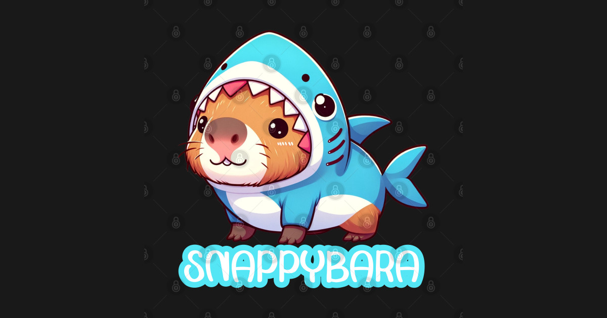Snappybara Capybara in a Shark Costume Funny Kawaii - Funny Capybara ...