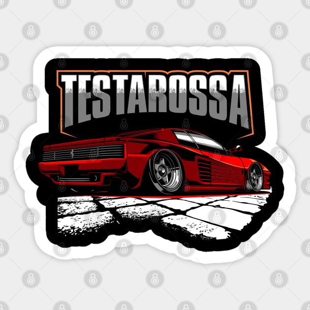 Ferrari Testarosa Red - Automotive Apparel - Sticker | TeePublic