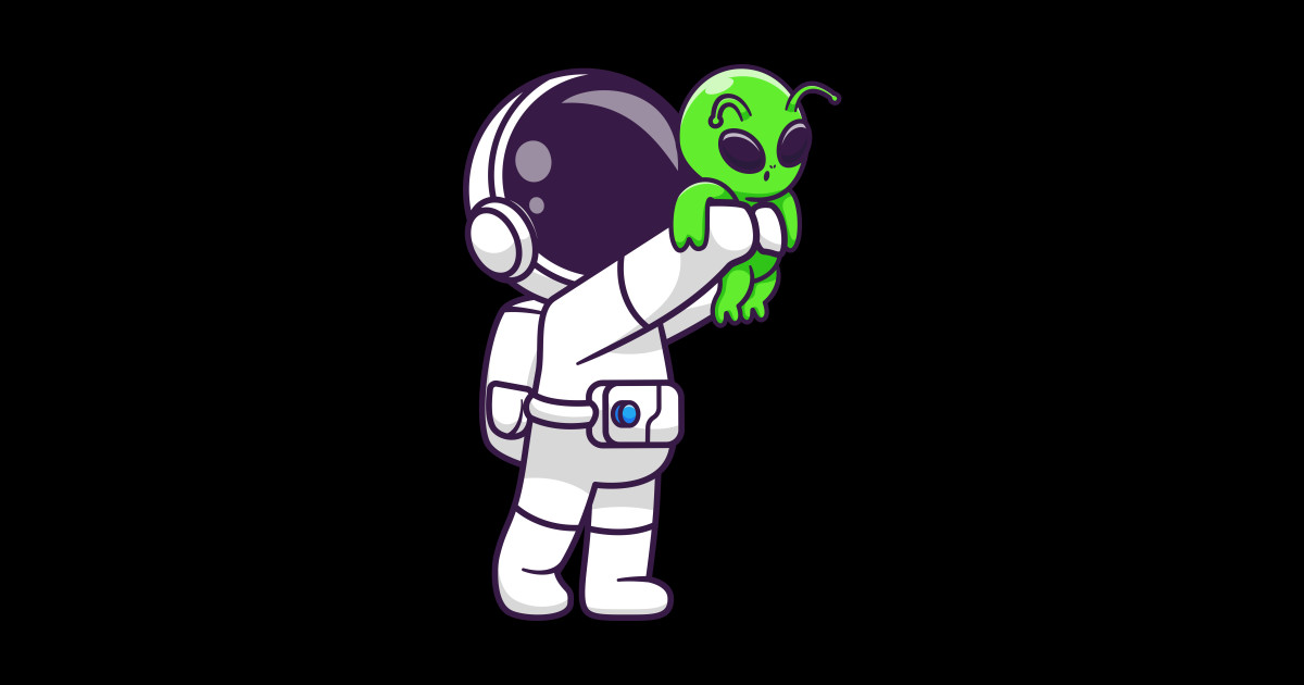 Cute Astronaut Holding Baby Alien Cartoon - Cute Astronaut Holding Baby ...