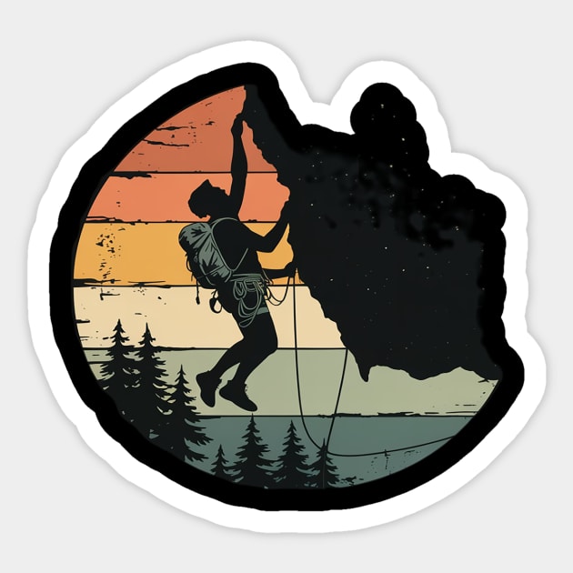 Rock Climbing Climber - 80s 90s - Sticker | TeePublic
