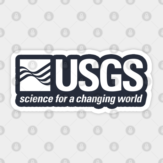 USGS White Logo - Usgs - Sticker | TeePublic