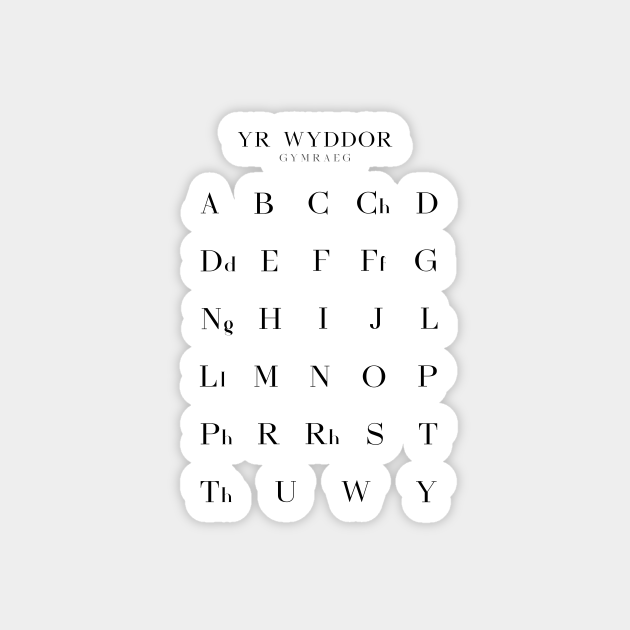 Welsh Alphabet Chart, Yr Wyddor Gymraeg Language Chart, White - Welsh ...