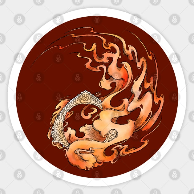 Red Mana Symbol in a Japanese Traditional Style- for fans of Magic the ...