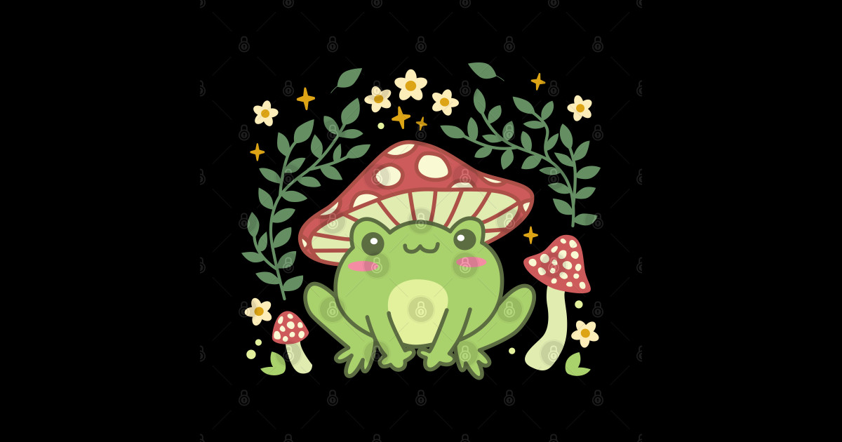 Cottagecore Aesthetic Frog Mushroom Hat Cute Vintage Kawaii ...