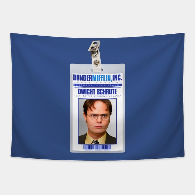 Dwight Schrute The Office Id Badge Dwight Schrute Tapestry Teepublic