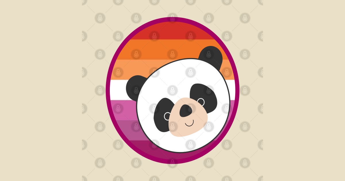 LGBTQ Lesbian Pride Flag colors Sphere, cute Panda - Lgbtq Lesbian ...