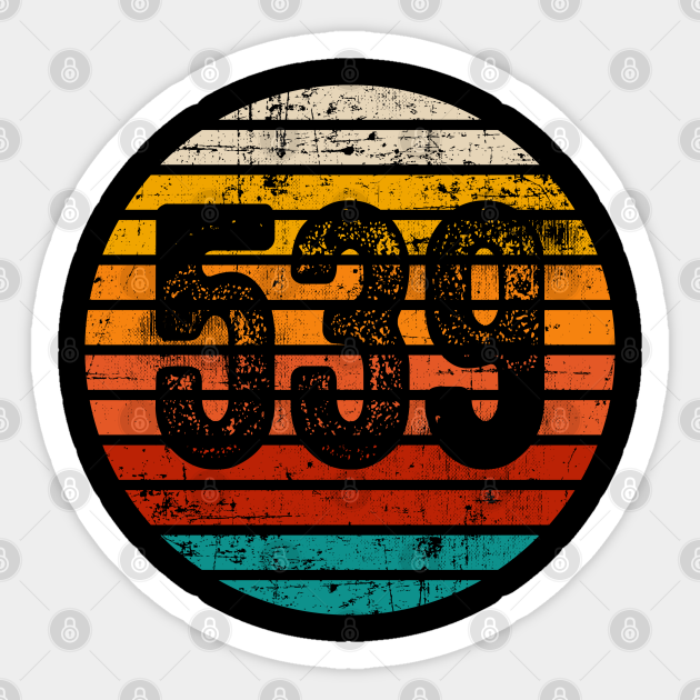 Distressed Vintage Sunset 539 Area Code - 539 Area Code - Sticker ...