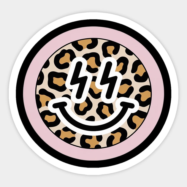 Leopard Smile Face Lightning Bolt Eyes Happy Face - Leopard Smile Face ...
