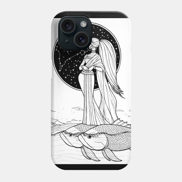 Indian Pisces In Black Design - Astrology - Phone Case | TeePublic
