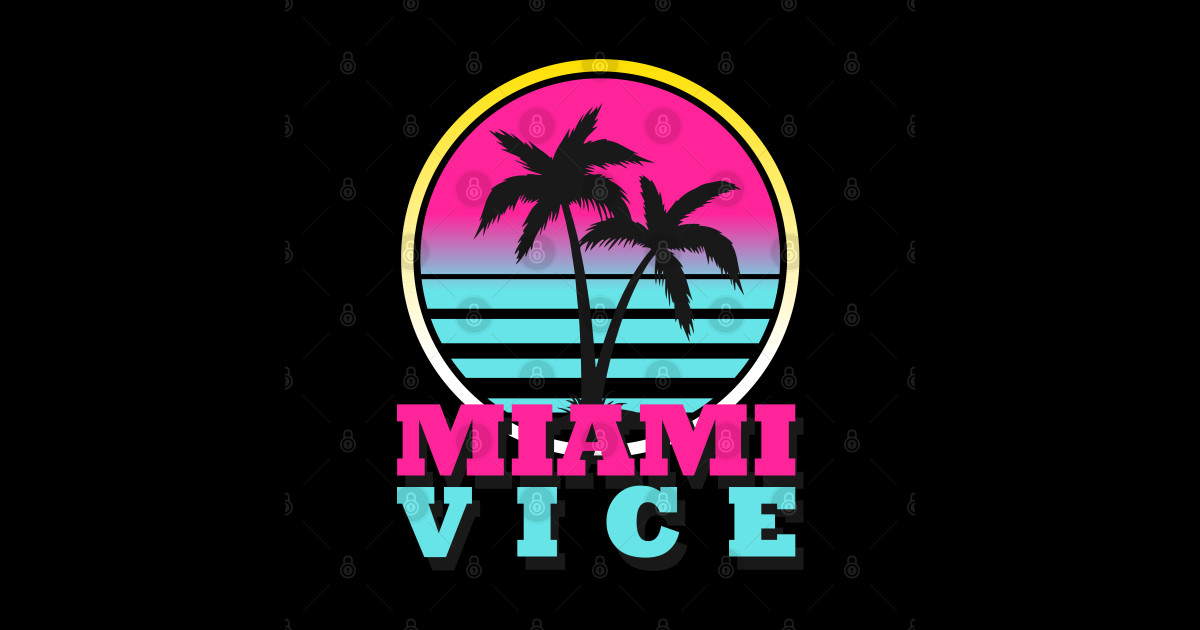 Miami Vice Beach sunset - Miami - Sticker | TeePublic