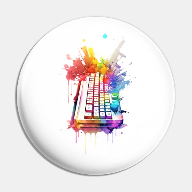 Colourful Keyboard - I love programming - Keyboard - Pin | TeePublic