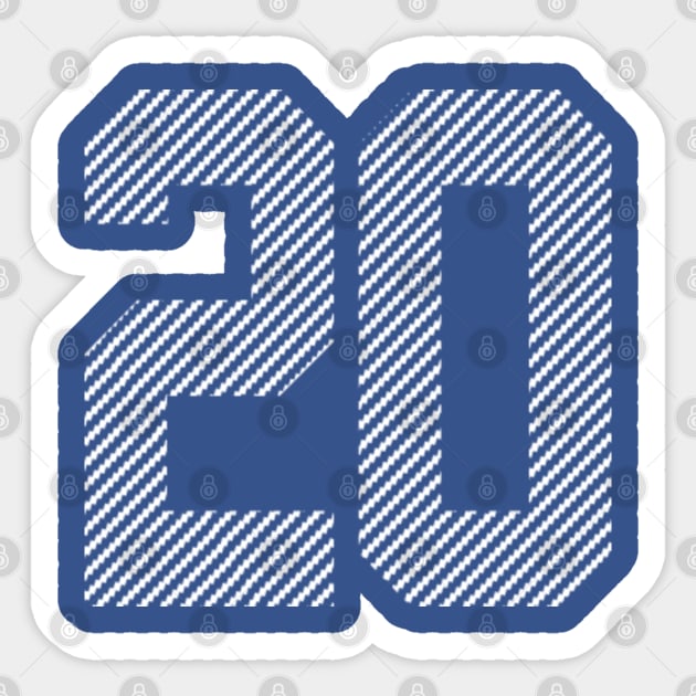 Iconic Number 20 - Number 20 - Sticker | TeePublic