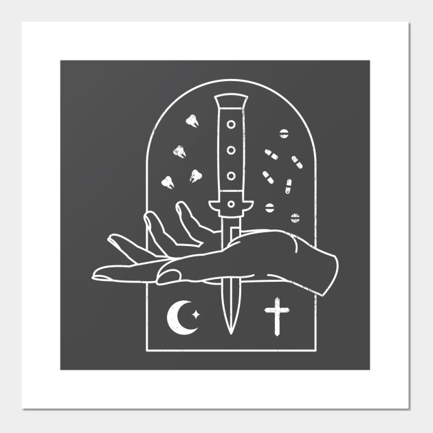 Knife through hand - Dagger - Posters and Art Prints | TeePublic