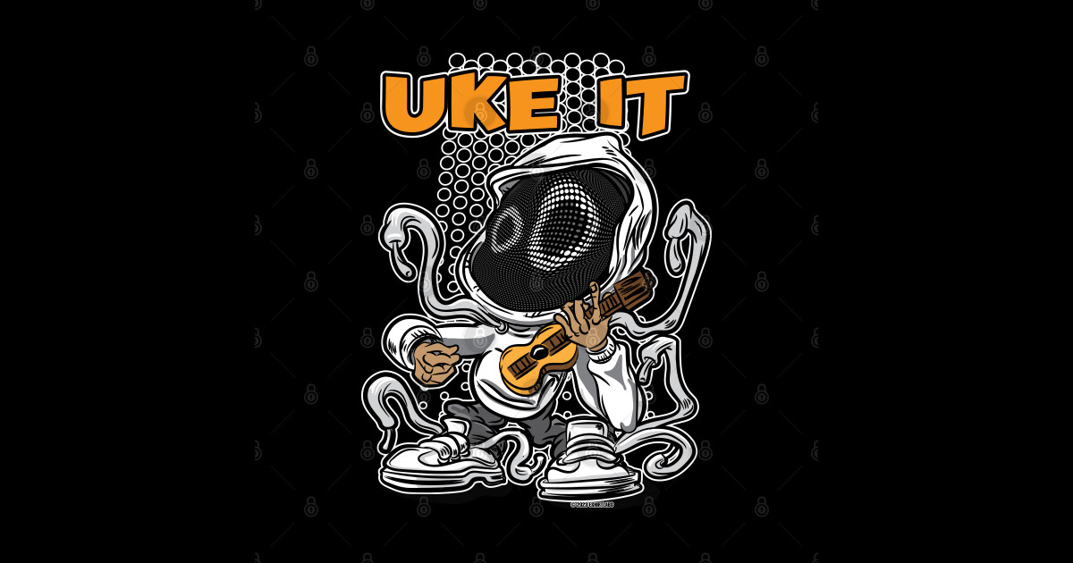 Uke It. Uke It. Hoodie Boy with Ukelele - Boy Uke Ukelele - Sticker | TeePublic