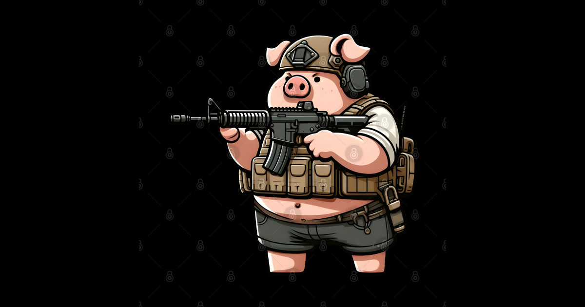 Tactical Pig - Pig - Sticker | TeePublic