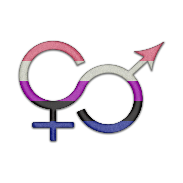 Gender Fluid Symbol in Pride Flag Colors - Gender Fluid Pride - T-Shirt ...