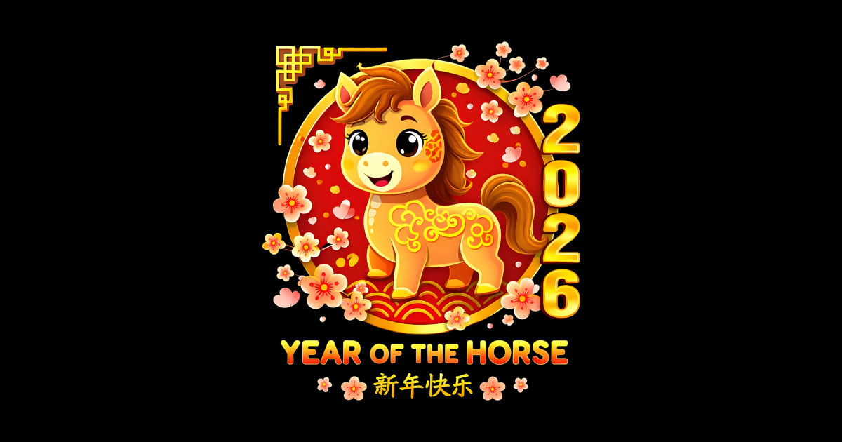 2026 Year Of The Horse - Lunar New Year - Year Of The Horse - Magnet ...
