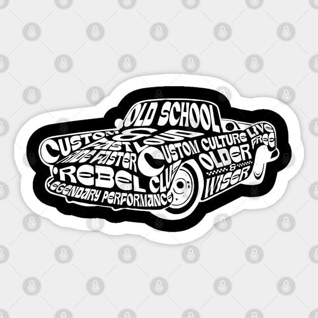 Old School Car - Car - Sticker | TeePublic
