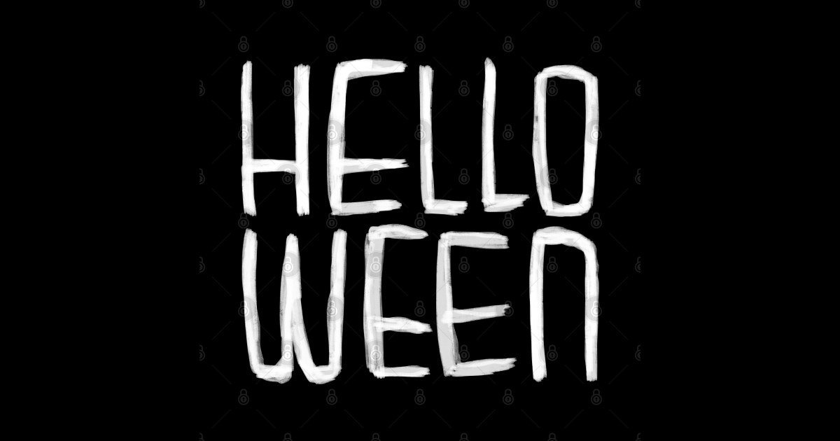 Funny Hello Ween Typography, Pun, Helloween for Halloween - Halloween ...