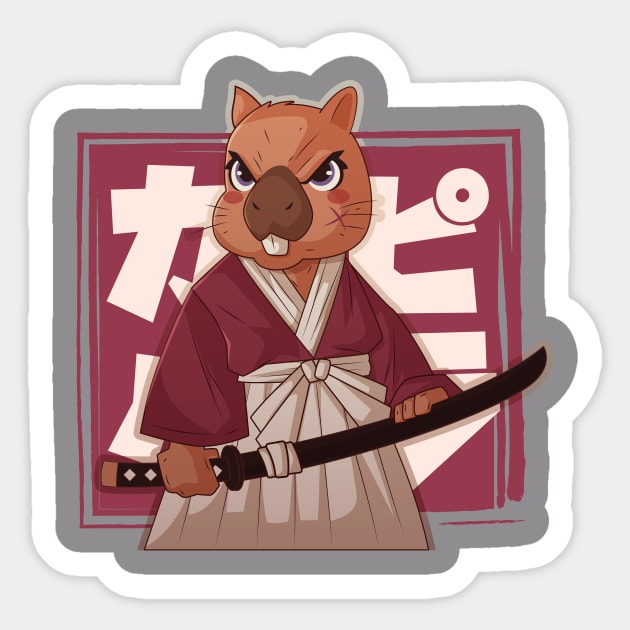 Capybara Samurai - Capybara Lover - Sticker | TeePublic