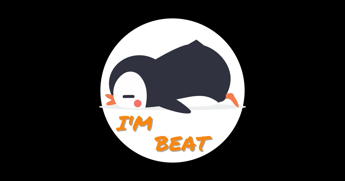 Tired Penguin - Penguin - Sticker | TeePublic