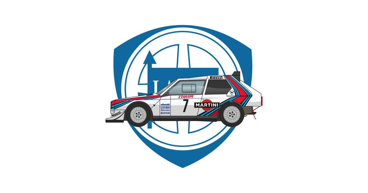 Lancia Delta Rally Martini Racing Illustration - Lancia Delta - T-Shirt ...
