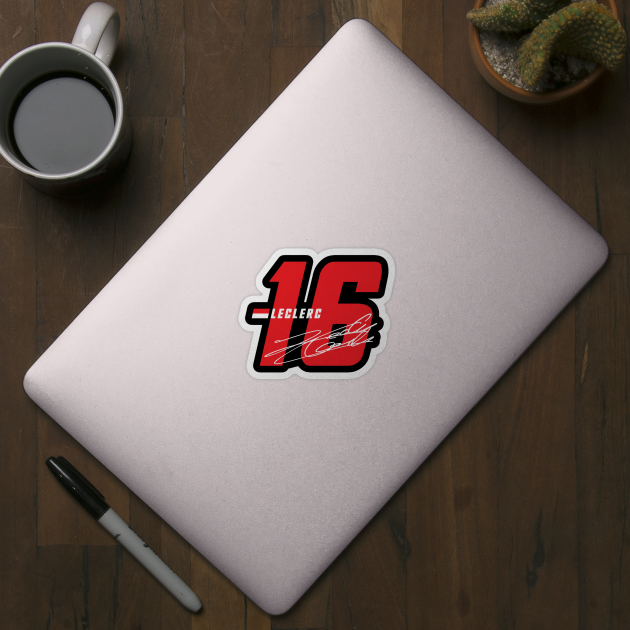 Charles Leclerc 16 Signature Number - Leclerc - Sticker | TeePublic
