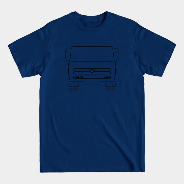 Classic Foden 4455 Lorry Black Outline Graphic - Foden - T-Shirt