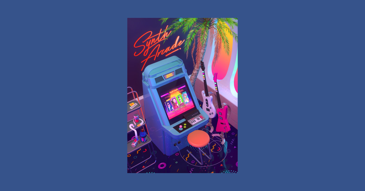 Synth Arcade - Arcade Gaming - T-Shirt | TeePublic