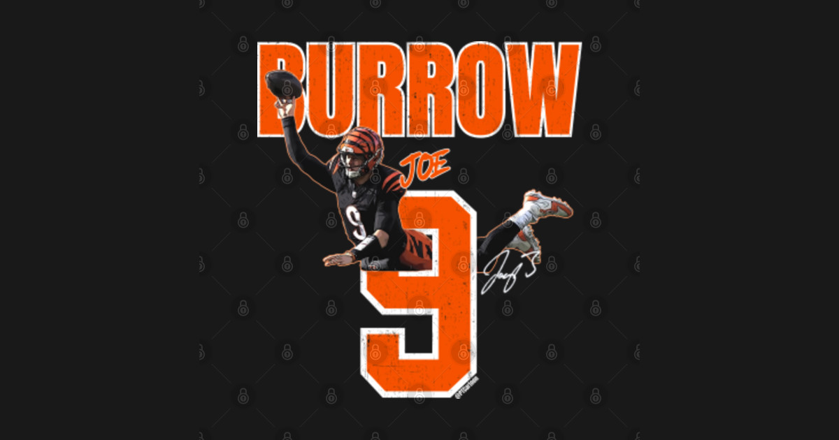 Joe Burrow #9 football Cartoon KFJB902 - Joe Burrow - T-Shirt | TeePublic