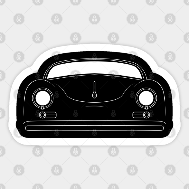 Porsche 356 Speedster White Outline - Car - Sticker | TeePublic