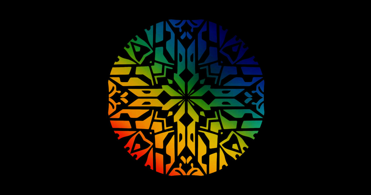 complicated geometric rainbow - Rainbow - Sticker | TeePublic