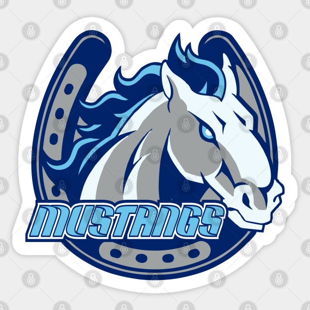 Mustangs Sports Logo - Mustangs Team - Sticker | TeePublic