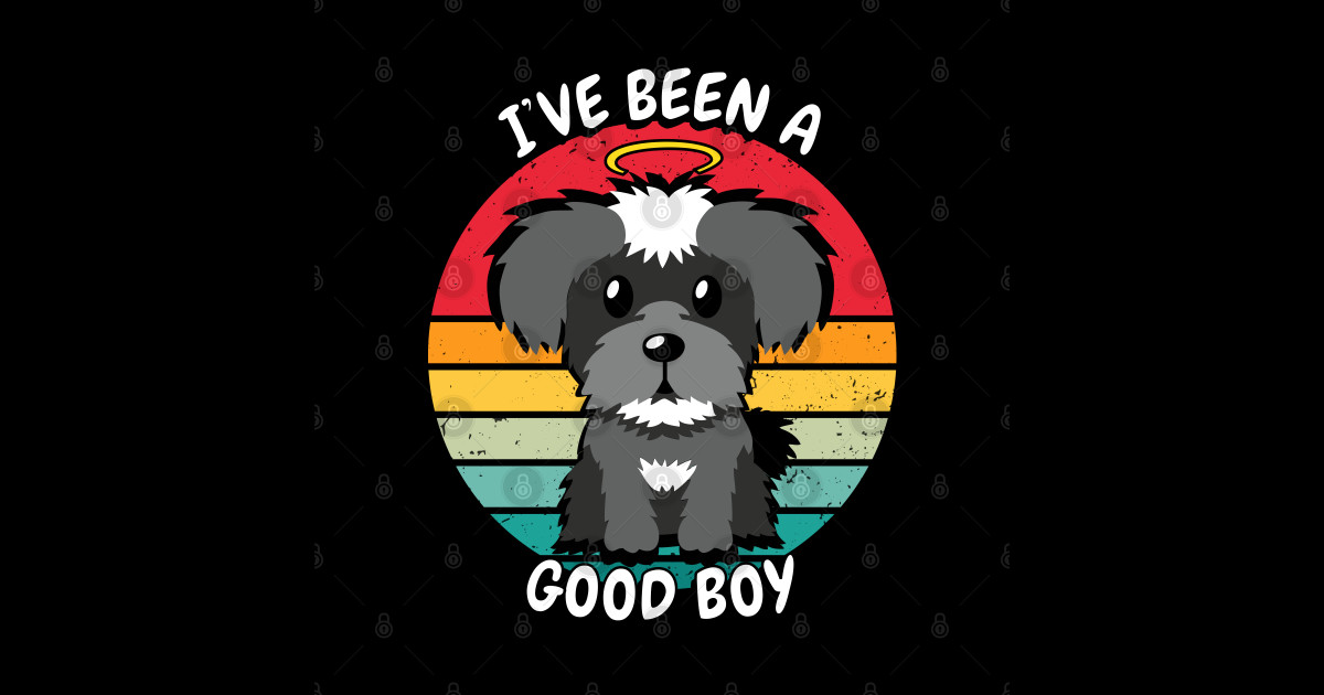 Cute schnauzer dog is a good boy - Ive Been A Good Boy - Sticker ...