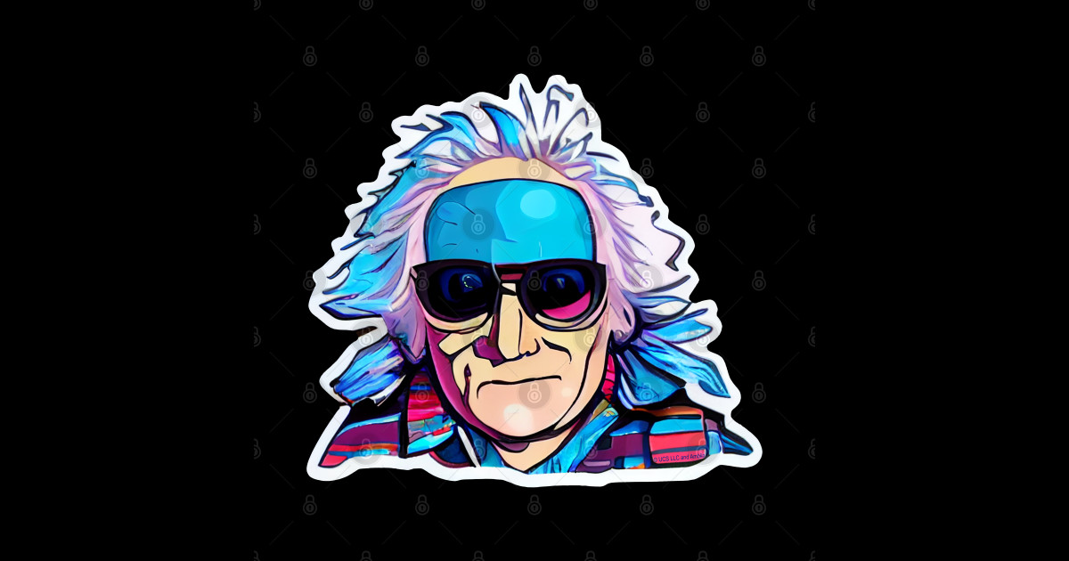 Doc Emmett Brown in Electric Colors - Back To The Future - Sticker ...