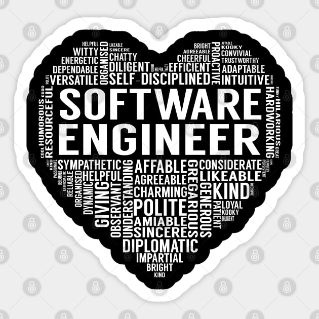 Software Engineer Heart - Software Engineer - Sticker | TeePublic