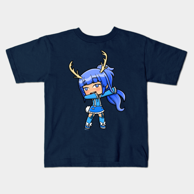 Funneh Dabbing Blue Haired Gacha Girl - Funneh - Kids T-Shirt | TeePublic