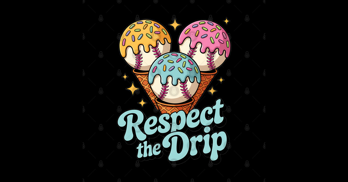 Respect The Drip Baseball Drip Boys Ice Cream Drip Youth - Baseball ...