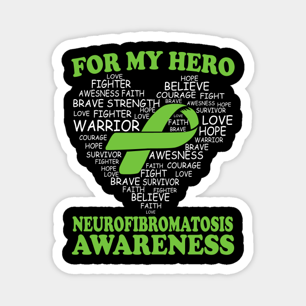 For My Hero Neurofibromatosis Awareness Ribbon Heart ...